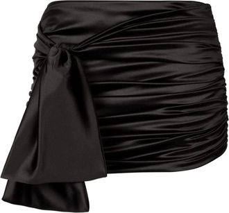Dolce & Gabbana Femme, Jupes, Noir, Taille: 36 FR Mini-jupe drap&eacute;e en satin avec lat&eacute;ral
