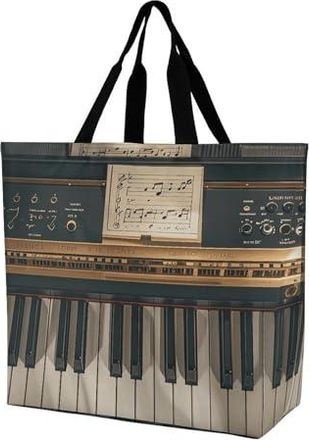Generic Piano &Agrave; Notes De Musique Sac Cabas D&eacute;contract&eacute; Sacs De Courses R&eacute;utilisable Sac Courses Pour Quotidienne Shopping Voyage