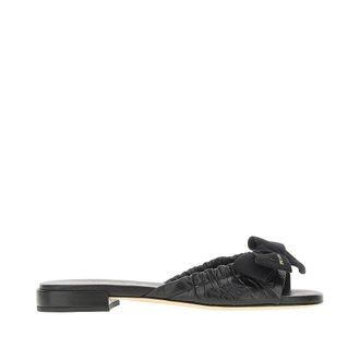 Prada Leather slippers with bow Woman 37