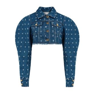 Nina Ricci Distressed Cropped Jeansjacke - - Jackets - Damen - Blau - M