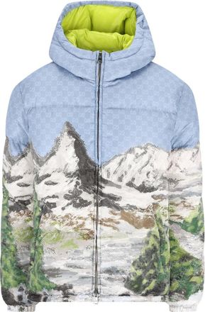 Gucci Alpine Landscape Jacke mit GG-Motiv - Blau