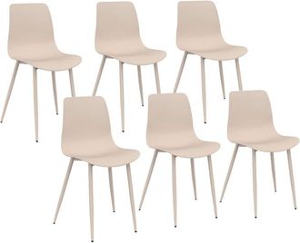 IDMarket Idmarket - Lot de 6 chaises kiara beige avec pieds en métal