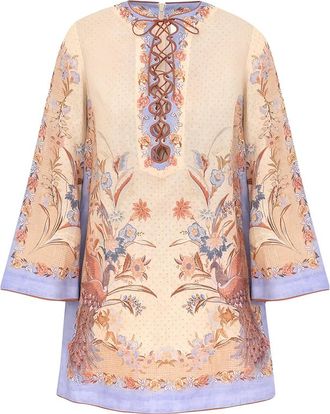 Zimmermann Indra Lace-up Tunic Mini Dress