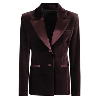 Federica Tosi Femme, Vestes, Brun, Taille: 36 FR Blazer en Velours avec Revers et Poches
