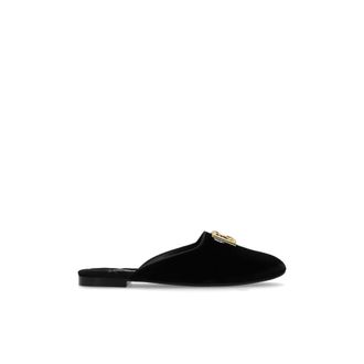 Dolce & Gabbana Femme, Chaussures, Noir, Taille: 36 1/2 EU Velvet slides