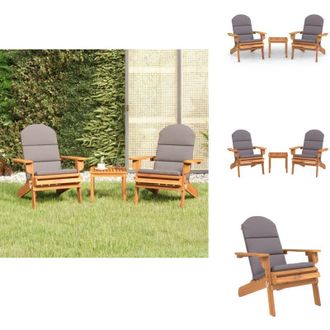 vidaXL 3-tlg. Garten-Lounge-Set Adirondack Massivholz Akazie - Gartenm&ouml;bel - Loungesessel - Holz M&ouml;bel - Outdoor Furniture - Akasieholzm&ouml;bel