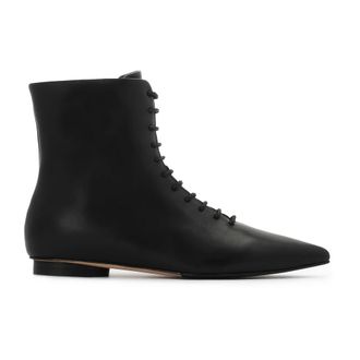 Kazar Schwarze Lederstiefel mit Rei&szlig;verschluss und silberner Logo-verzierten Zehenriemen - - Shoes - Damen - Schwarzk - 41 EU
