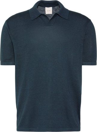 Calvin Klein Jeans Kurzarmpullover Feinstrick aus Leinenmix, Regular Fit, Polokragen