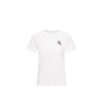 Moncler Moncler T-shirt En Coton &Agrave; Empi&egrave;cement Logo, Femme, Blanc, Taille: Xl