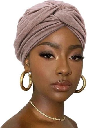 Dreshow Turban pour Femmes en Douceur Doublé Turban en Jersey Extensible Headwrap Léger Respirant Couleur Unie