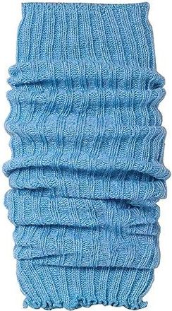 Generic Chauffe-pieds unicolore pour femme, f&ecirc;te, jambi&egrave;res &eacute;paisses, chaussettes en laine fluorescente color&eacute;e, bleu, taille unique