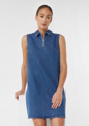 Comma Minikleid Kleid Kurzes Kleid aus Heavy Denim mit Hemdkragen