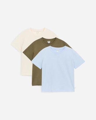 Arket T-Shirt Mit Rundhalsausschnitt 3er-Pack -Blau