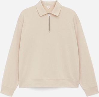 Arket Poloshirt Mit Kurzem Reißverschluss -Beige