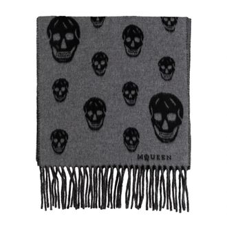 Alexander McQueen Double Face Skull Scarf - - Accessories - Herren - Grau - ONE SIZE
