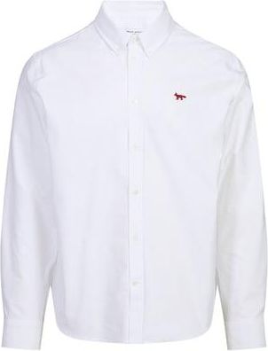 Maison Kitsun&eacute; Chemise droite &agrave; logo brod&eacute; en coton