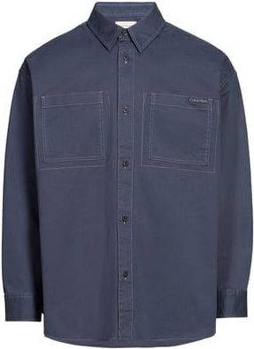 Calvin Klein Chemise large en coton m&eacute;lang&eacute;