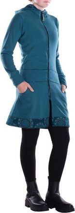 vishes Kapuzenfleecejacke Damen lange Fleecejacke Hippiemantel &Uuml;bergangsjacke Kapuze Hippie, Hoodie Style, Alternative Bekleidung