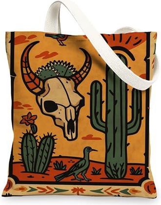 Generic Sacs fourre-tout en toile motif tête de mort, sacs dépicerie réutilisables, respectueux de lenvironnement, légers et lavables, sacs en toile pour voya