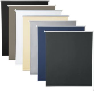 Woltu Verdunkelungsrollo ohne Bohren, Thermo Verdunkelungsrollo mit Kette, Sichtschutz, f&uuml;r T&uuml;ren und Fenster, 120 x 130 cm, Anthrazit