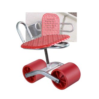Generic Rollbarer Arbeitsstuhl for Den Au&szlig;enbereich, Mit Verstellbarem, Um 360 Grad Drehbarem Sitz Und 2 R&auml;dern, for Garten- Landschaftspflege(Red)
