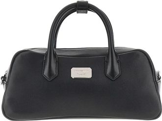 Emporio Armani Sac bowling moyen en cuir nappa - Femme - Sacs - Noir - Taille: ONE Size