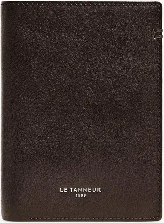 Le Tanneur Portefeuille vertical moyen mod&egrave;le zipp&eacute; 2 volets Lucien en cuir huil&eacute;