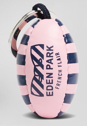 Eden Park Porte-cl&eacute;s Ballon De Rugby Rose Cercl&eacute; Et S&eacute;rigraphie French Flair