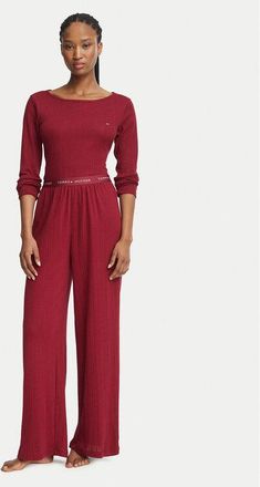 Tommy Hilfiger Pyjama UW0UW06603 Dunkelrot Regular Fit
