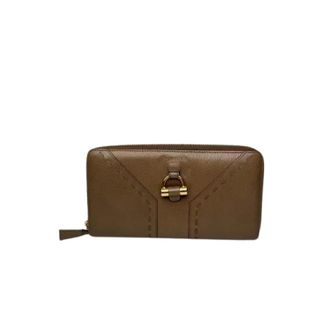 Saint Laurent Portefeuille en cuir Pre-owned - Femme - Pre-owned - Brun - Taille: ONE Size