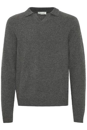 Casual Friday CFKarl Pull en tricot fin pour homme M&eacute;lange de laine Coupe droite, Pewter Mix (50817), XL