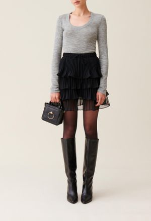 Claudie Pierlot Jupe courte noire volants