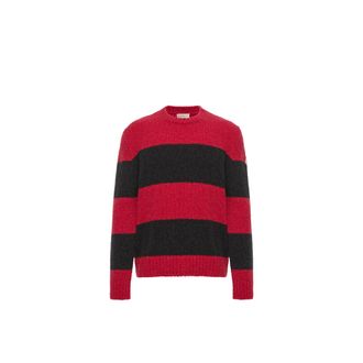 Moncler Moncler Striped Wool Blend Boucl&eacute; Jumper, Men, Black, Size: 3xl