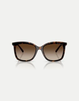 Michael Kors Zermatt eckige Sonnenbrille mit grauen Gl&auml;sern in dunklem Schildpatt-Braun