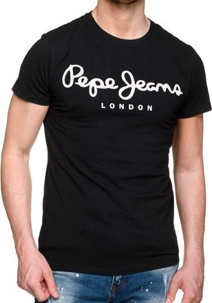 Pepe Jeans London Herren Original Stretch N T Shirt, 999schwarz, XL EU