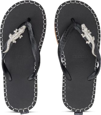 UZURII Slipper & Pantoletten - flip flop Crocodile Colorful Black - Gr. 43 (EU) - in Schwarz - f&uuml;r Damen