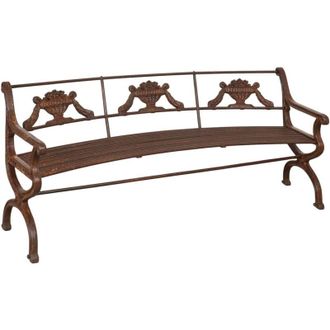 Biscottini International Biscottini - Gartenbank Eisen 176x58x102 cm Garten- und Eingangssofa 3-Sitzer Metallbank für draußen Gartenstuhl Gusseisen