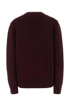 Burberry Logo-Embroidered Wool Blend Sweater - Purple