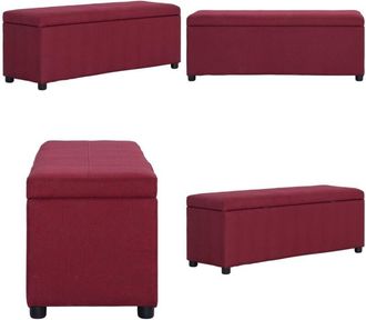 vidaXL Vidaxl - Bank mit Staufach 116 cm Weinrot Polyester - Sitzbank - Aufbewahrungsbox - Möbel - Wohnzimmer Dekoration - Beistelltisch - Home & Living