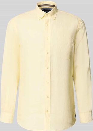 Christian Berg Slim Fit Leinenhemd mit Brusttasche