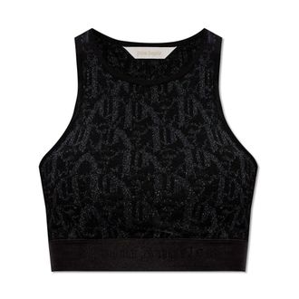 Palm Angels Femme, Tops, Noir, Taille: 38 FR Top avec logo