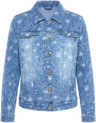 Angel Of Style Jeansjacke Jeansjacke Frieda Blumenmuster 4 Taschen