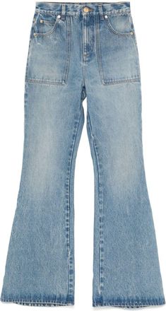 Balmain jean évasé à taille haute - Bleu