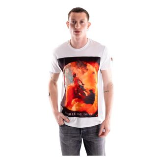 Bastille Seidendruck Patch T-Shirt - - Tops - Herren - Wei&szlig; - L