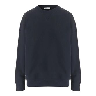 Jil Sander Femme, Sweatshirts et sweats &agrave; capuche, Bleu, Taille: 36 FR SweaT-shirt en coton avec logo