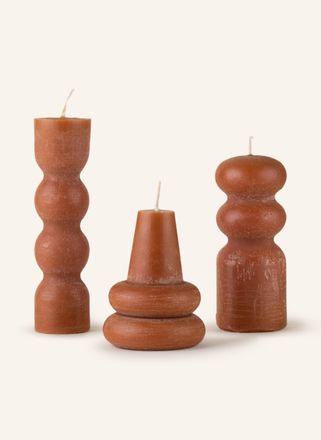 Ferm Living Ferm Living 3er-Set Kerzen Torno braun