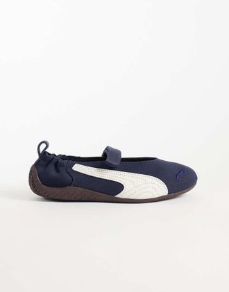 Puma Speedcat Fleur ballerines en nylon bleu-bleu marine