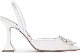 Amina Muaddi Femme, Chaussures, Blanc, Taille: 40 EU Begum Slingback Escarpins