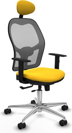 Piqueras y Crespo Idealer Arbeitsstuhl mit 1D-Armen, h&ouml;henverstellbarer Lendenwirbelst&uuml;tze und festem Kopfteil, ausgestattet mit Syncro/Traslack und injiziertem Schaums