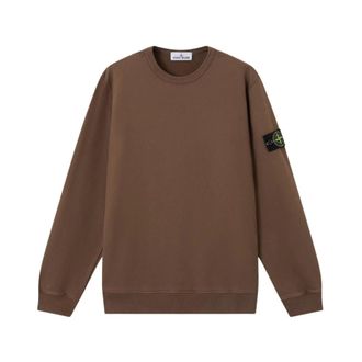Stone Island SweaT-shirt &agrave; logo en coton Compass - Homme - Sweatshirts et sweats &agrave; capuche - Brun - Taille: M